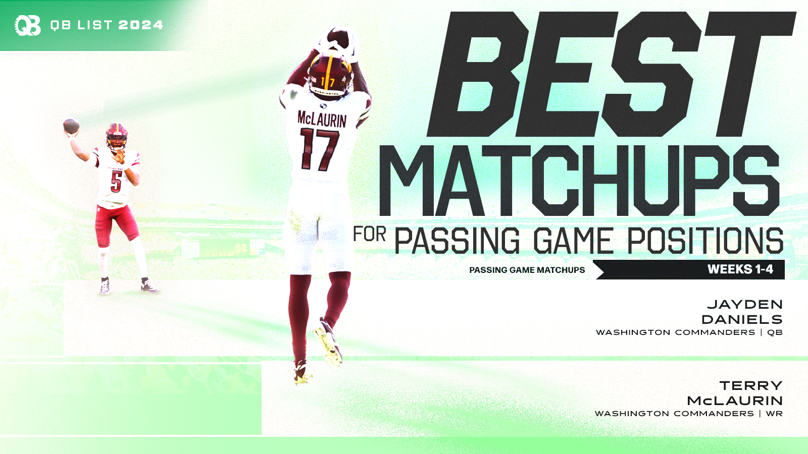Best Matchups for Passing Game Positions in Weeks 1-4 – QB List